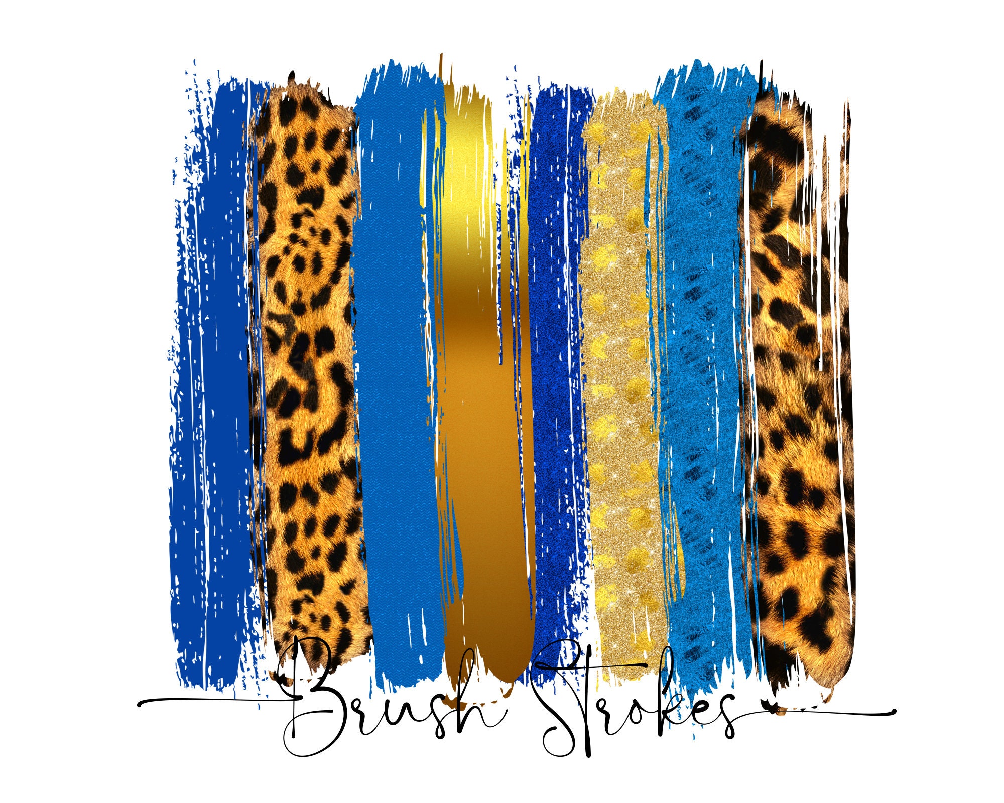 Blue Animal Print Border