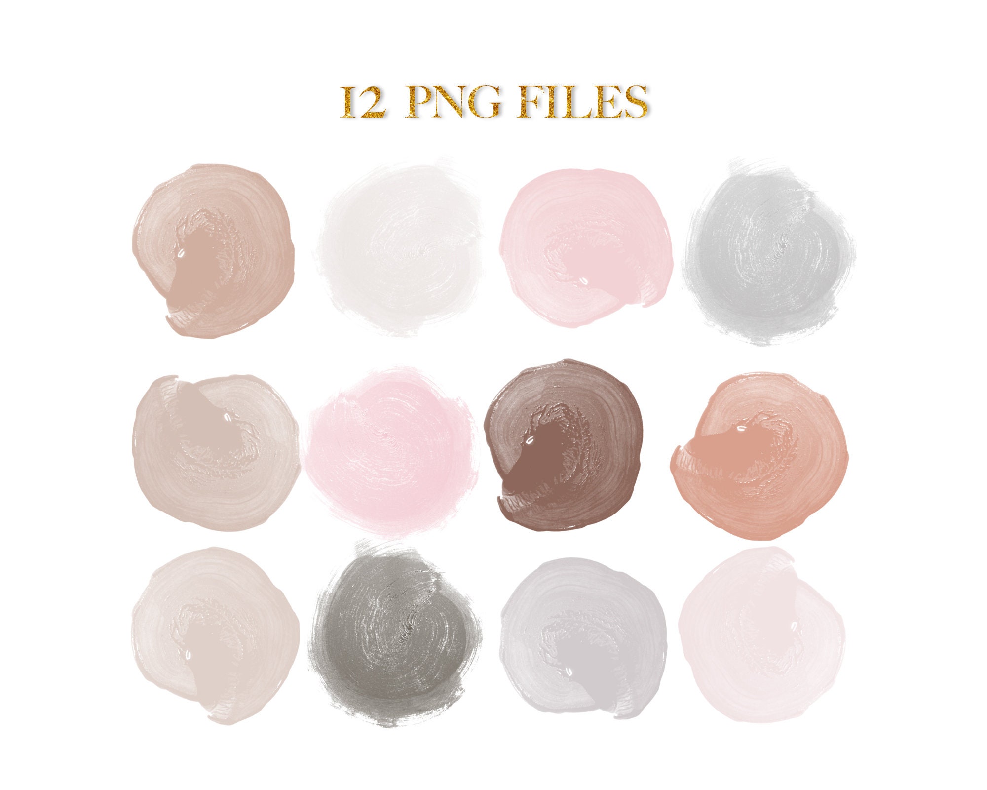 Neutral Watercolor Clipart Neutral Circles Nude Watercolor | Etsy