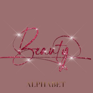 Glitter Alphabet Clipart, Red Alphabet PNG, Sparkling Letters, Cursive ...