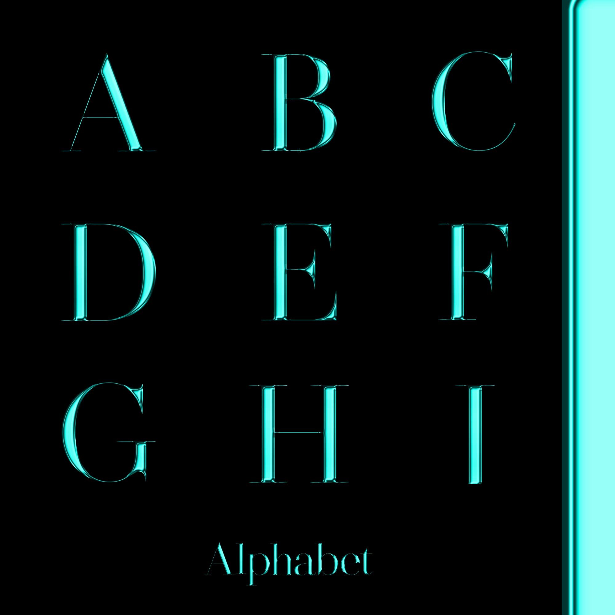 Turquoise Chrome Alphabet PNG, Blue Chrome Letters Png, Glam Alphabet ...