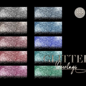 Glitter Overlays Png, Sparkling Glitter Borders Clipart, Silver and ...