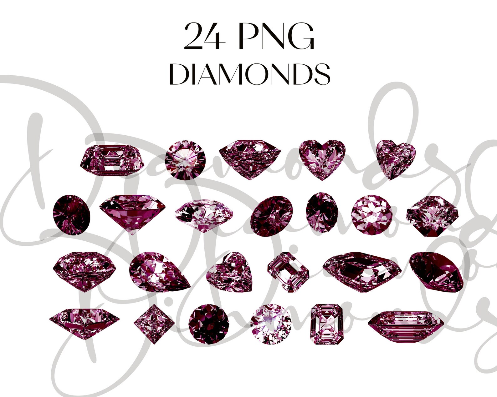 Rose Gold Diamond Clipart Bundle, Glitter Stars Overlays (PNG) - Etsy