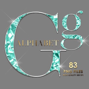Turquoise Diamond Alphabet PNG Clipart, Glitter Alphabet PNG, Glam ...