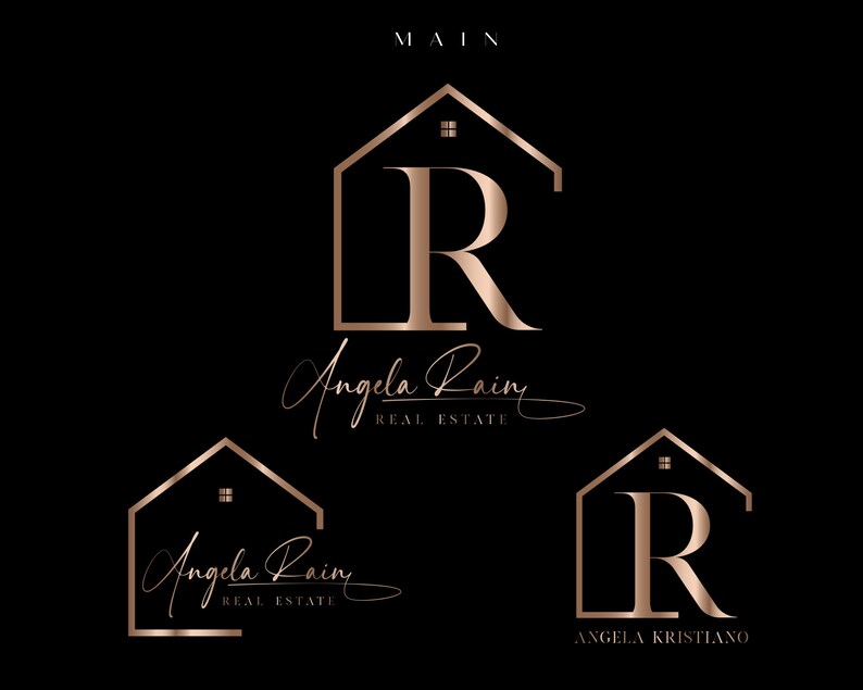 Premade Real Estate Logo Design, Realtor Logo, Rose Gold Logo. Text ...