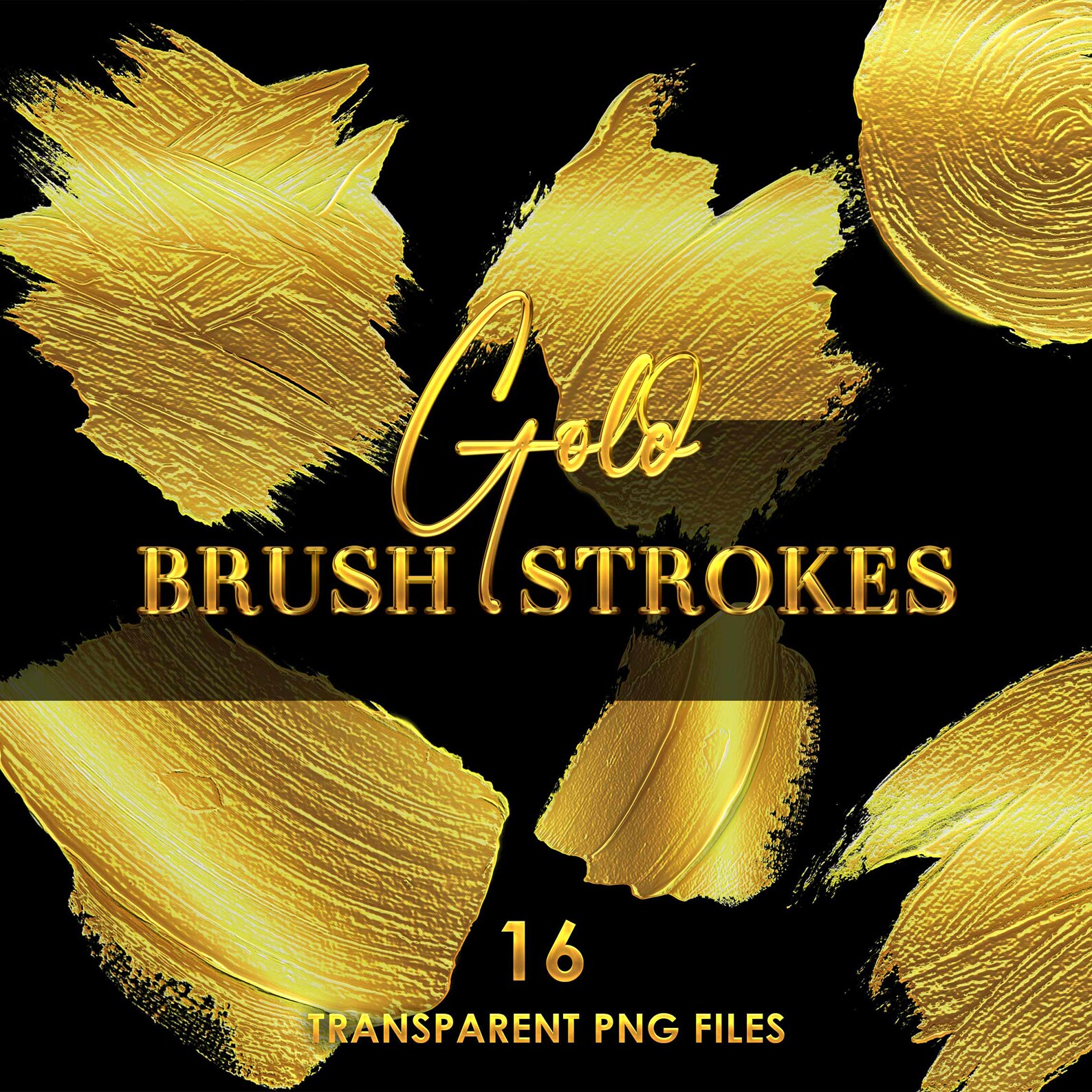 Liquid Gold Overlays, Gold Splashes Clipart, Gold Brush Stroke Png ...