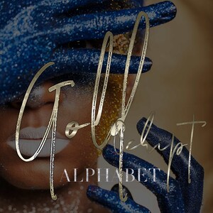 Gold Chrome Alphabet Png Clipart, Brush Letters Png, Gold Script ...