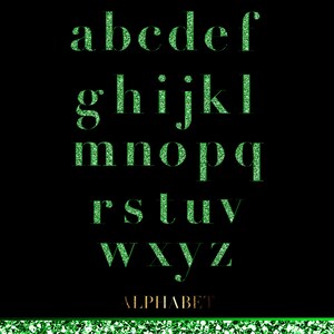 Glitter Alphabet Png, Glitter Chunky Green Alphabet Clip Art, Sparkle ...