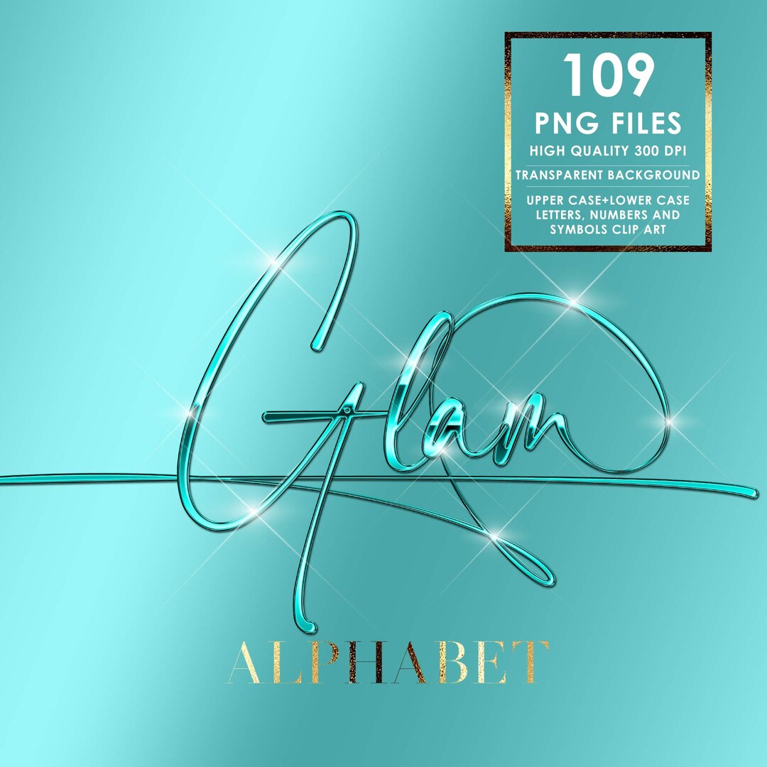 Teal Alphabet Png Clip Art, Turquoise Alphabet, Blue Chrome Letters Png ...