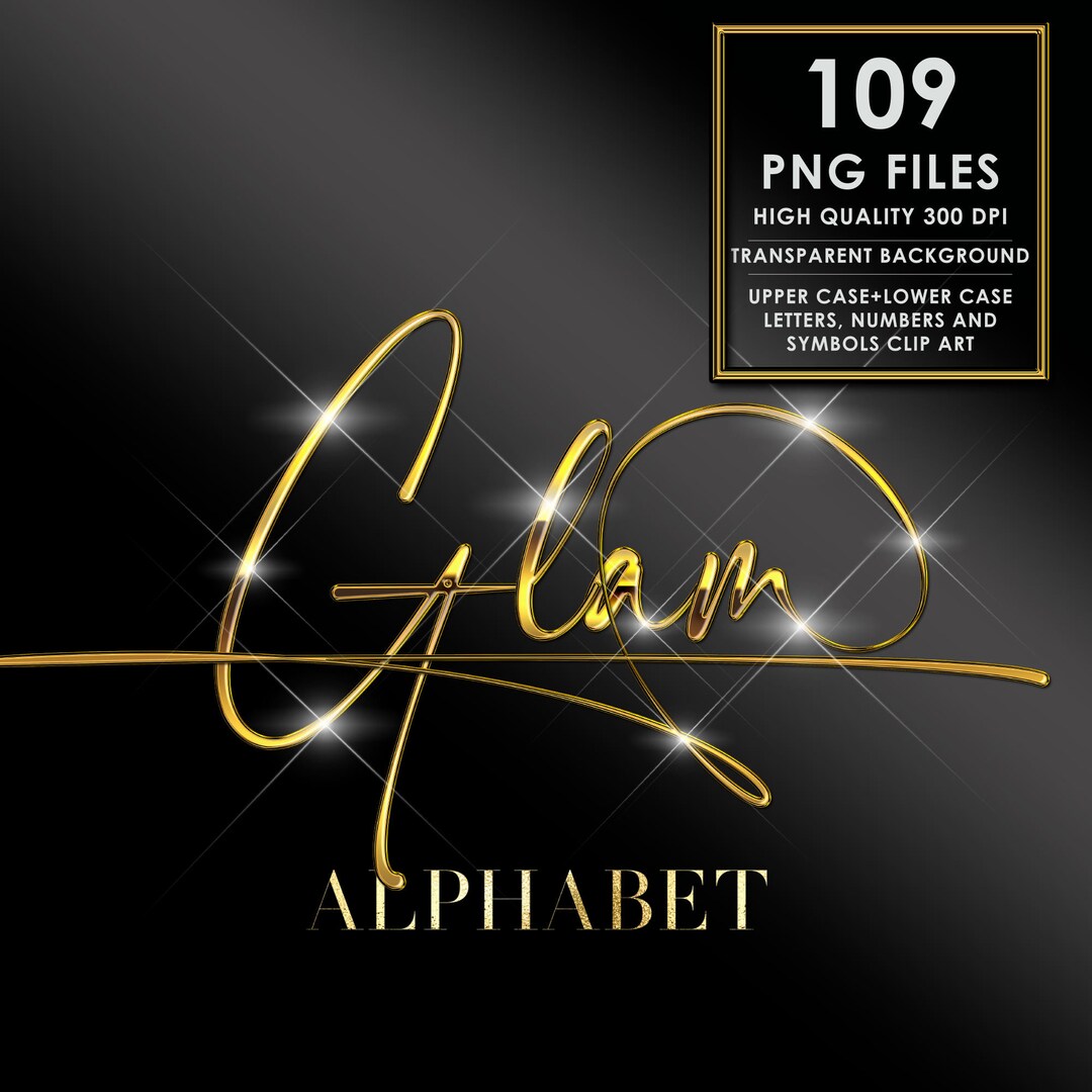 Gold Chrome Alphabet Clipart, Gold Alphabet PNG, Metallic Letters ...
