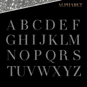 Glitter Silver Alphabet PNG Clip Art, Silver Chrome Letters, Glam ...