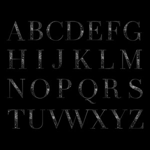 Black Glitter Alphabet PNG, Diamond Alphabet PNG, Glam Alphabet Clipart ...
