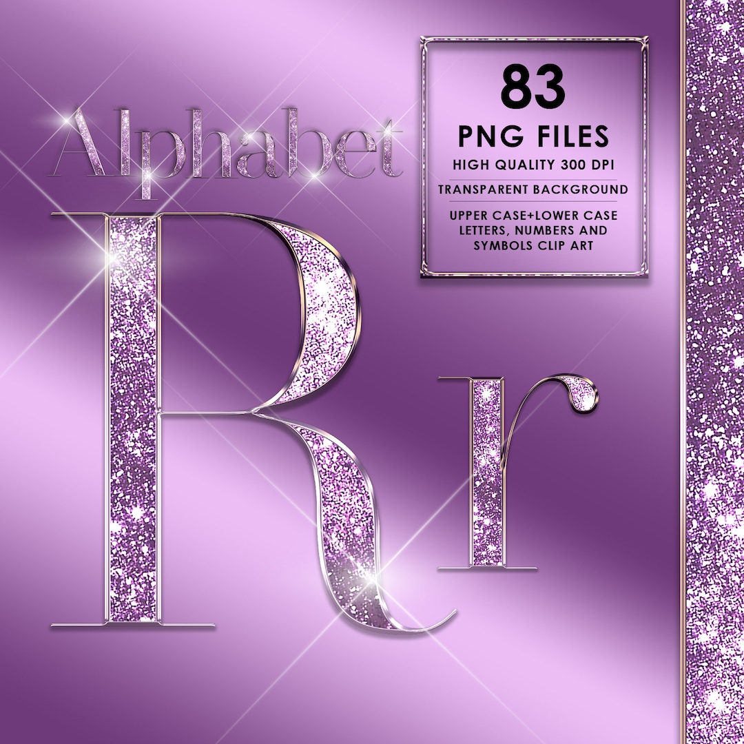 Purple Alphabet PNG, Glitter Alphabet, Diamond Alphabet PNG, Lilac ...