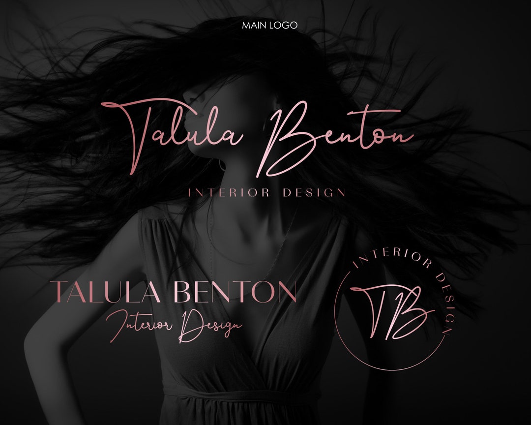 Beauty Logo, Text Logo, Premade Logo Design, Script Logo, Rose Gold ...