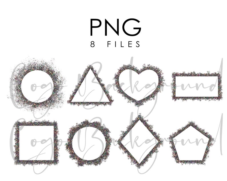 Glam Frames PNG 8 Designs Sparkle Ring Circle Png Heart - Etsy