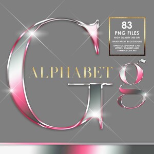 Pink Metallic Alphabet PNG Clipart, Pink and Silver Chrome Alphabet ...