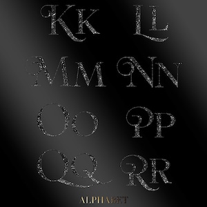 Glitter Black Alphabet PNG Clipart, Sparkling Black Letters, Bling ...
