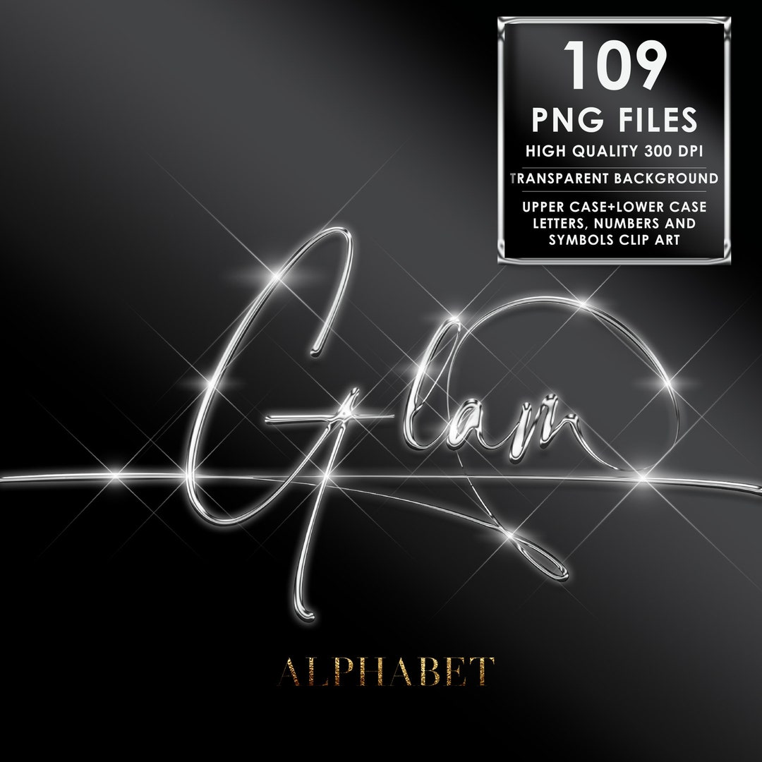 Silver Alphabet Clipart, Silver Chrome Alphabet PNG, Metallic Letters ...