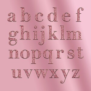 Pink Chunky Glitter Alphabet Clip Art, Rose Gold Letters, Pink Alphabet ...