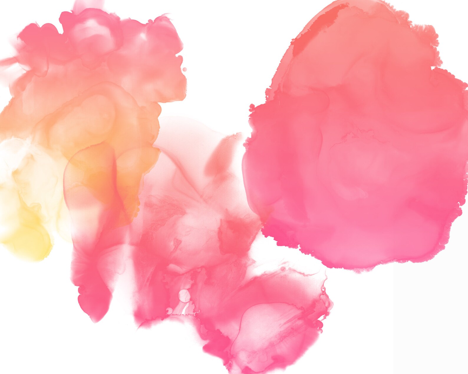 Pink & Orange Watercolor Clipart, Pink Alcohol Ink Png, Watercolour ...