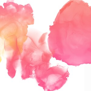 Pink & Orange Watercolor Clipart, Pink Alcohol Ink Png, Watercolour ...