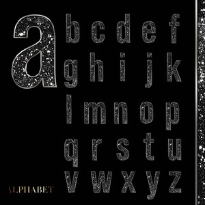 Diamond Alphabet PNG, Black Glitter Alphabet PNG, Glam Letters Clipart ...