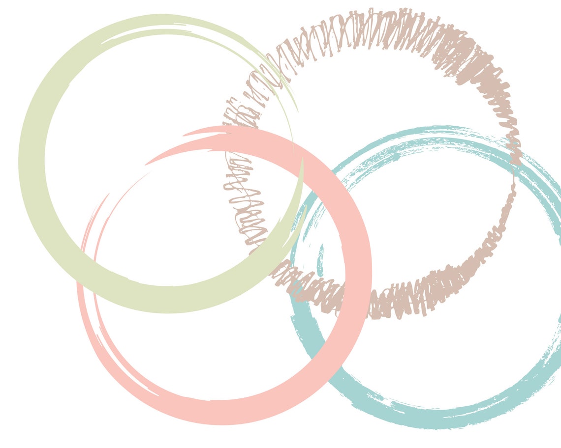 Pastel Circles Clipart Watercolor Circle Frame Logo - Etsy