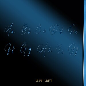 Glam Alphabet Clipart, Blue Chrome Alphabet PNG, Script Letters Png ...