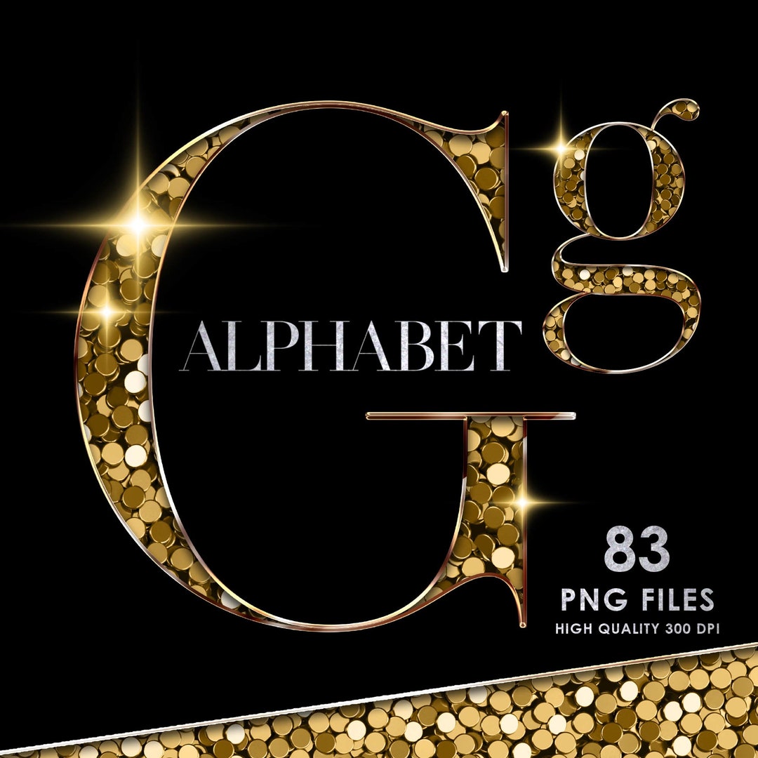 Glitter Gold Alphabet Clip Art, Luxury Letters, Glam Alphabet PNG, Gold ...