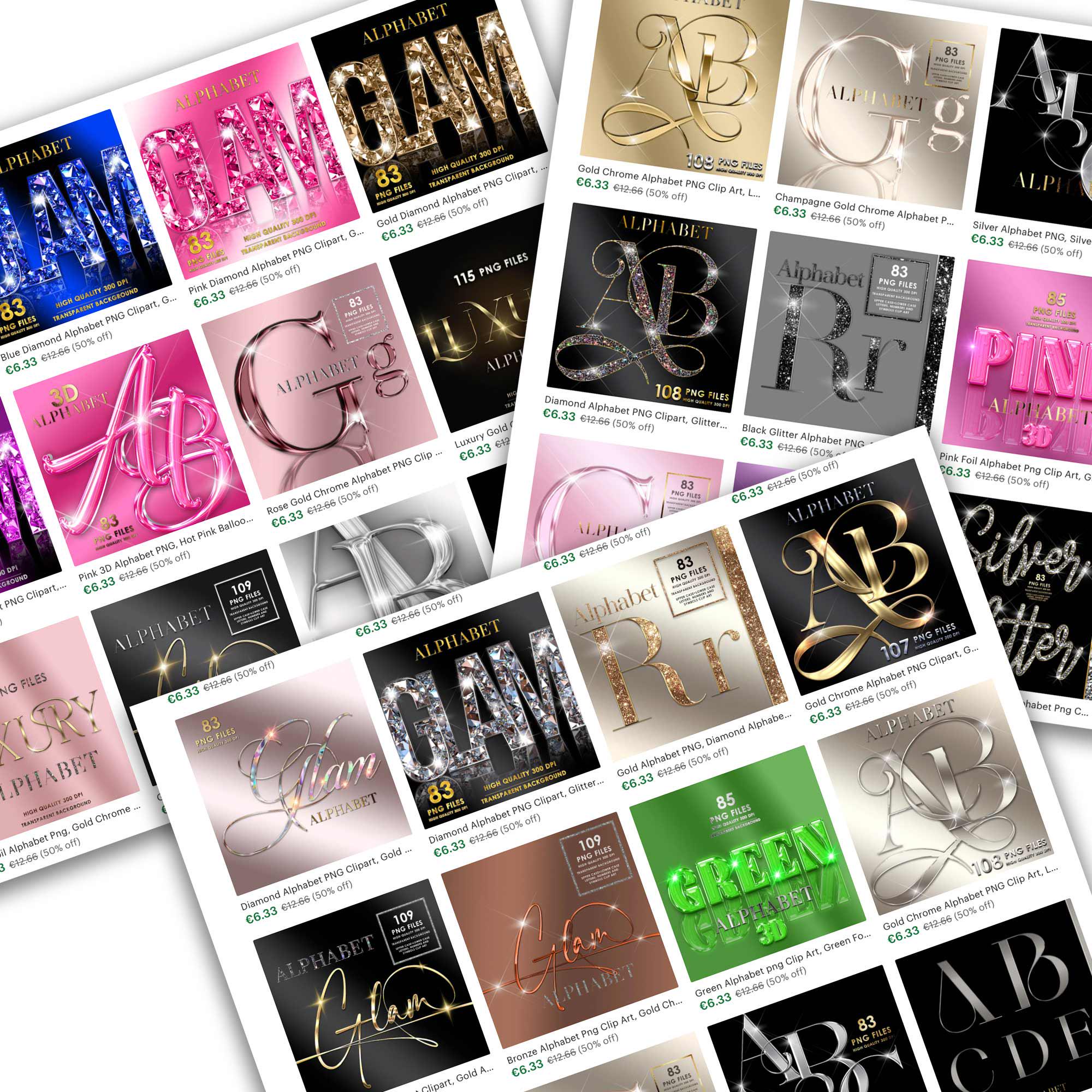ENTIRE ALPHABET Clipart COLLECTION - All Past and Future Letters ...
