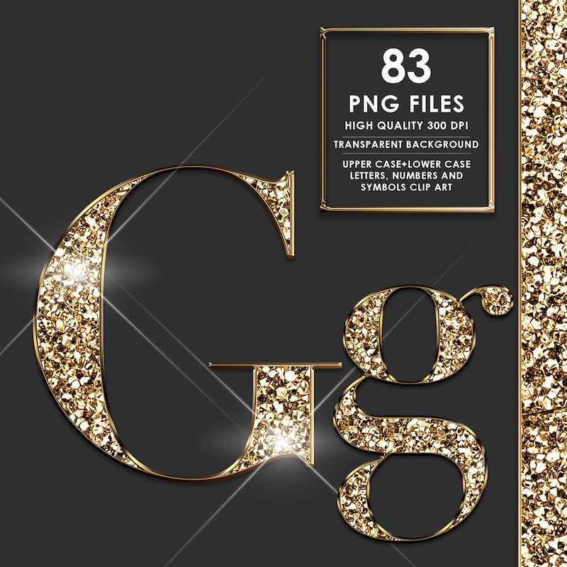 Gold Glitter Letters - Etsy