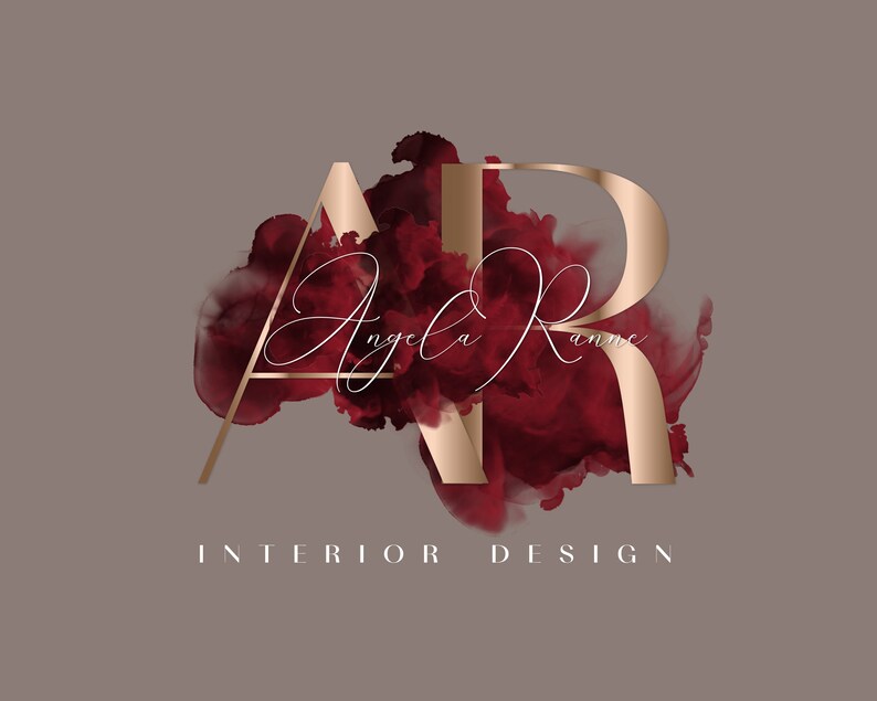 Red Watercolour Logo Beauty Logo Premade Logo Design Brow | Etsy