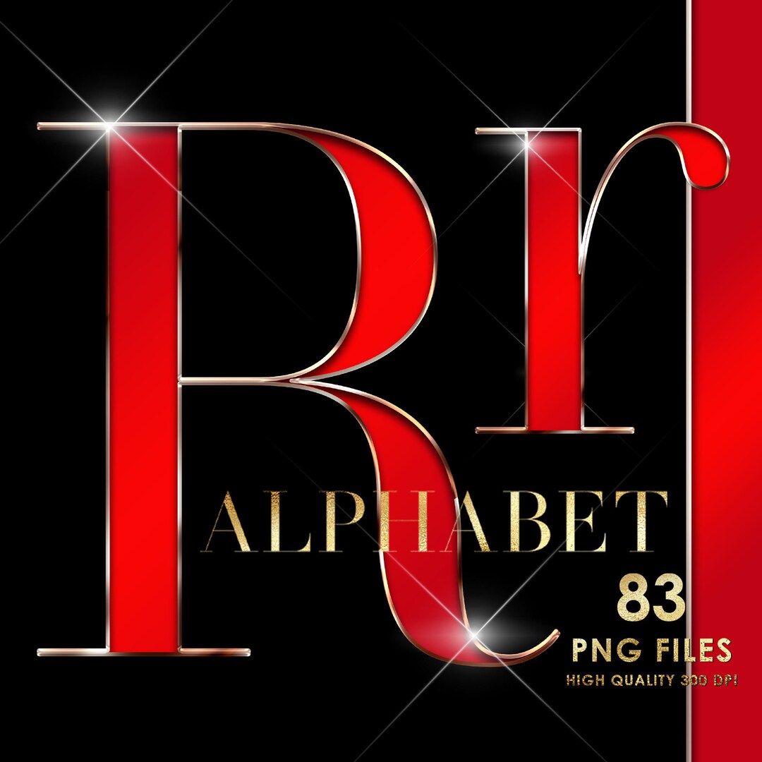 Red and Gold Alphabet PNG Clipart, Red Letters Png, Red Chrome Alphabet ...