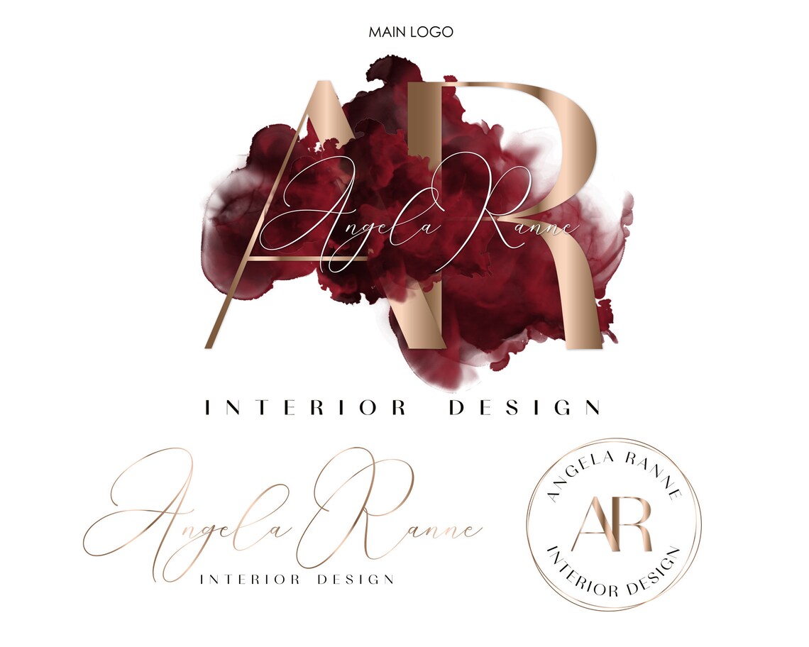 Red Watercolour Logo Beauty Logo Premade Logo Design Brow - Etsy