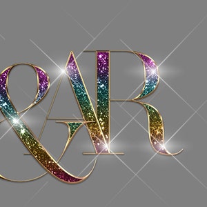Rainbow Glitter Alphabet Png, Luxury Alphabet Png, Colorful Alphabet ...