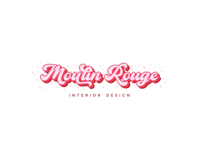 Pink Retro Logo Premade Logo Design Beauty Logo Boho Logo - Etsy