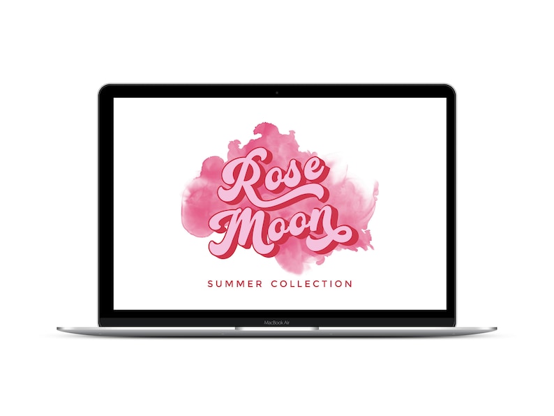 Pink Retro Logo Premade Logo Design Beauty Logo Boho Logo - Etsy