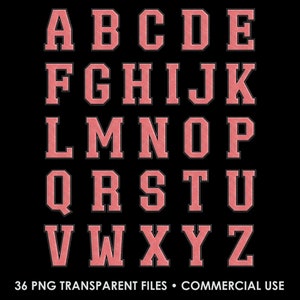 Pink Faux Embroidery Stitch Chenille Letters Clip Art, Sports College ...