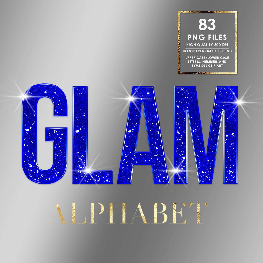 Glitter Blue Alphabet PNG Clip Art, Diamond Alphabet PNG, Glam Letters ...