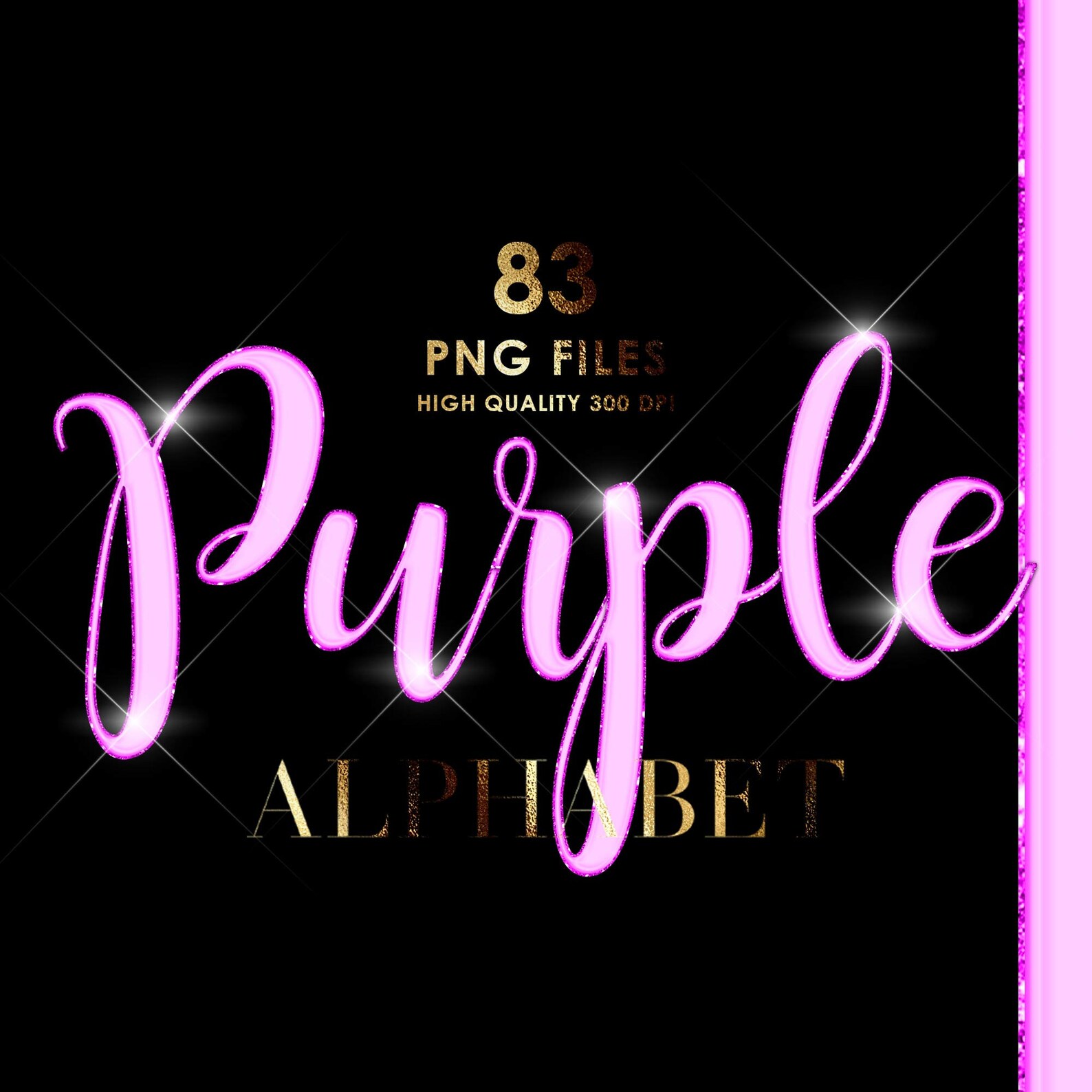 Glitter Lilac Alphabet PNG Clip Art, Script Alphabet, Purple Cursive ...