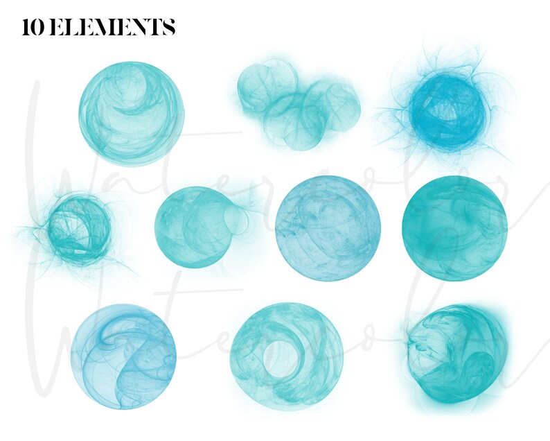 Blue Splashes Splotches Clipart 20 PNG Files Blue Watercolor - Etsy