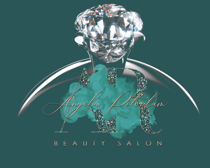 Turquoise Watercolour Logo Beauty Logo. Emerald Green Logo - Etsy