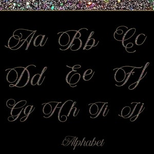 Glitter Diamond Alphabet PNG Clip Art, Bling Letters, Cursive Diamond ...