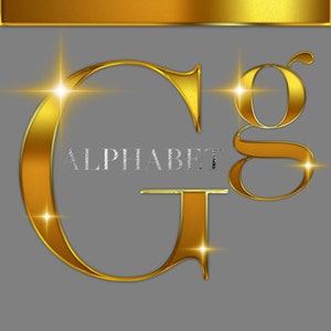 Gold Chrome Alphabet PNG Clip Art, Gold Chrome Letters Png, Glitter ...