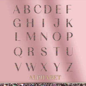 Glitter Pink Alphabet Clipart, Diamond Alphabet PNG, Glam Alphabet Png ...
