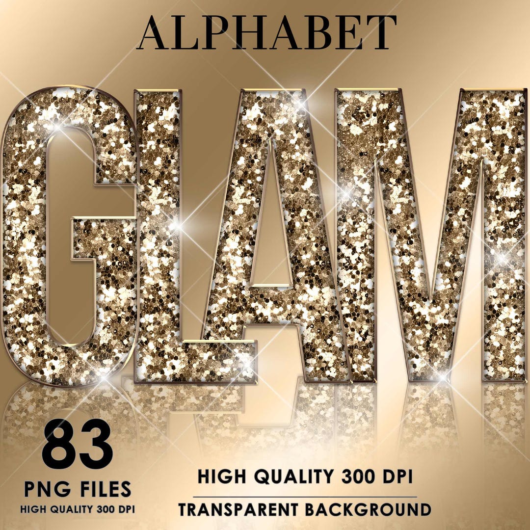 Glitter Gold Alphabet PNG Clip Art, Glitter Letters Png, Shiny Gold ...