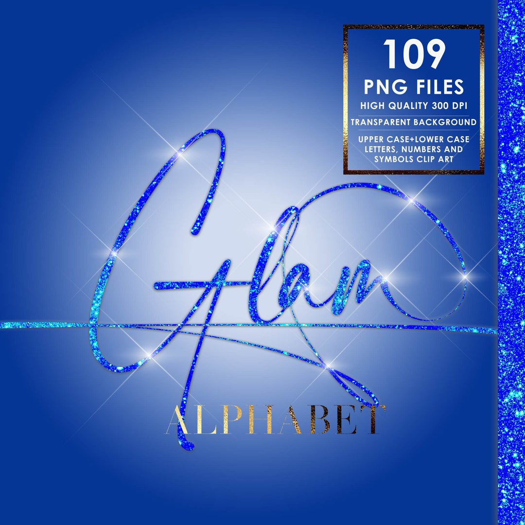 Glitter Blue Alphabet PNG Clip Art, Glam Letters, Bling Letters Png ...