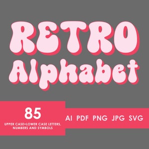 Pink Alphabet Svg, Retro Alphabet SVG, Png, Ai, Jpg, Pdf, Doodle ...