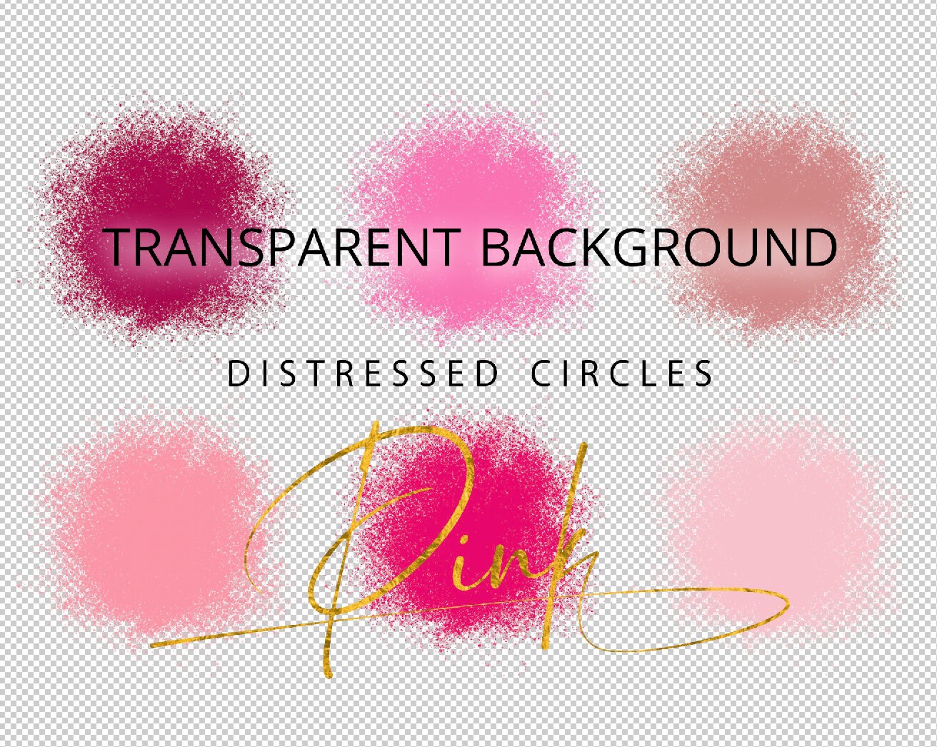 Pink Distressed Circle Png, Brush Stroke Clipart (digital Download) - Etsy