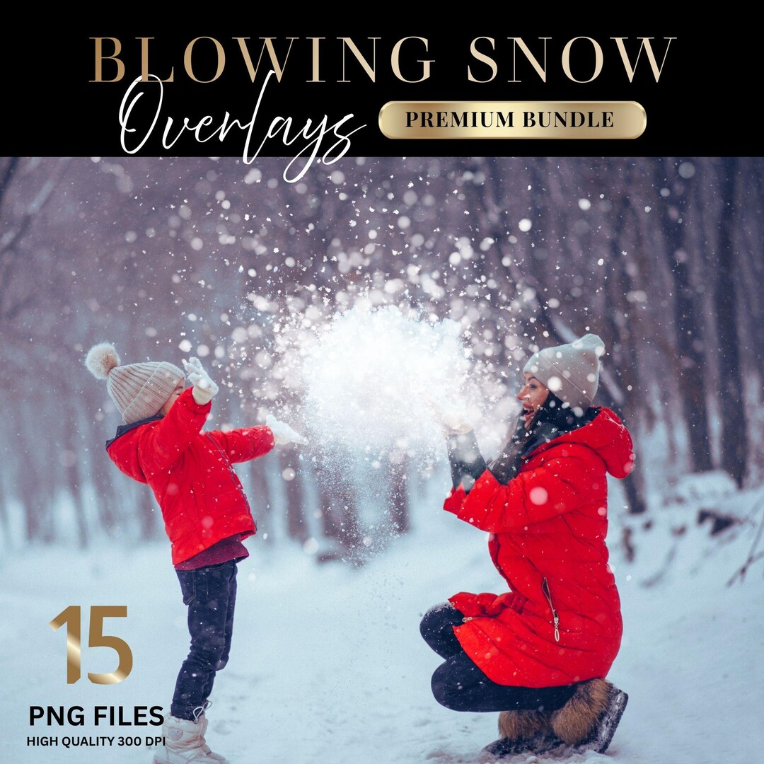Snow Photo Overlays: Realistic Falling Snow, Winter Overlays, Blowing ...