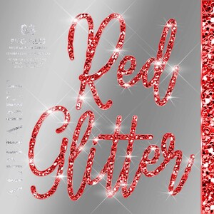 Red Script Doodle Alphabet Png Clip Art, Red Chunky Glitter Alphabet ...